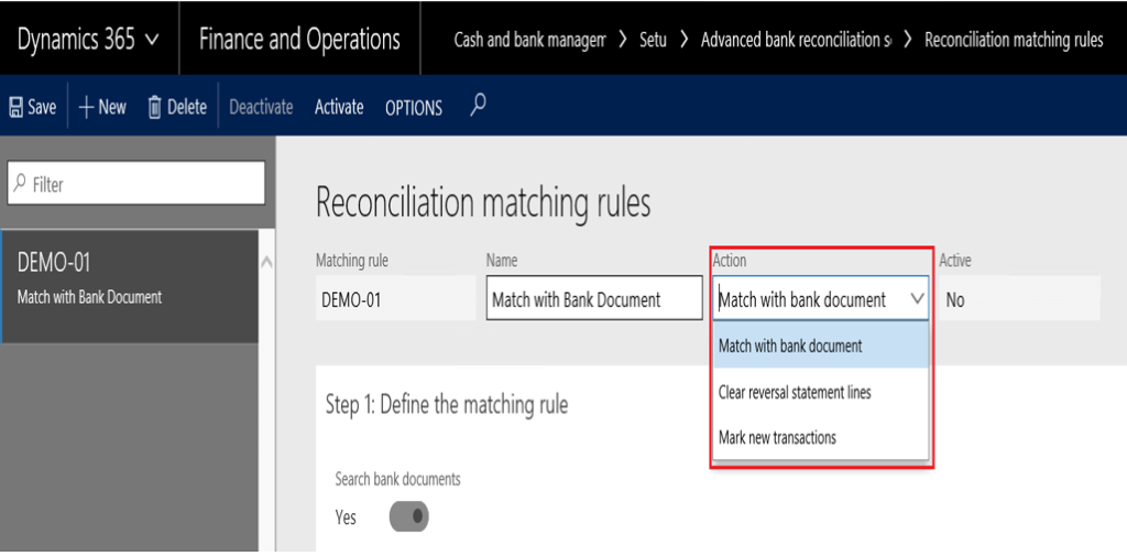 SETUP MATCHING RULES – ADVANCE BANK RECONCILIATION – Namith Hosmane's Blog