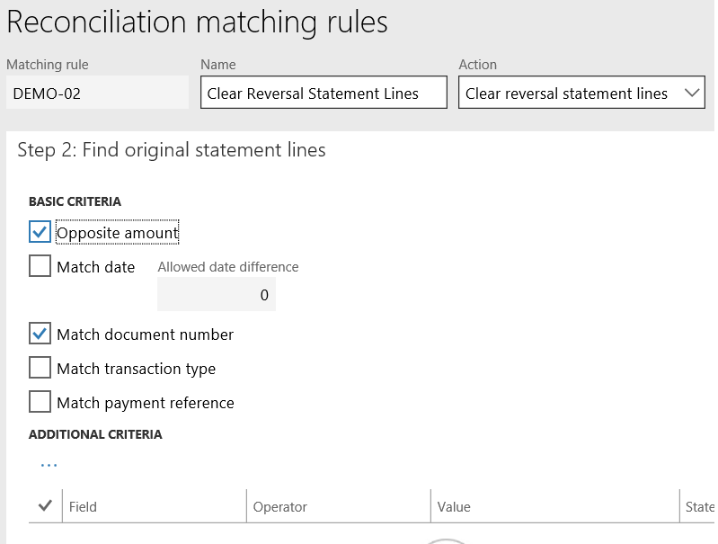 SETUP MATCHING RULES – ADVANCE BANK RECONCILIATION – Namith Hosmane's Blog