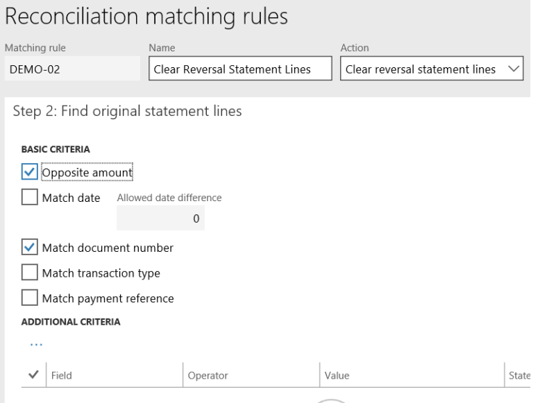 SETUP MATCHING RULES – ADVANCE BANK RECONCILIATION – Namith Hosmane's Blog