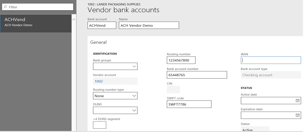Automated Clearing House (ACH ) Configuration in Dynamics 365 for ...