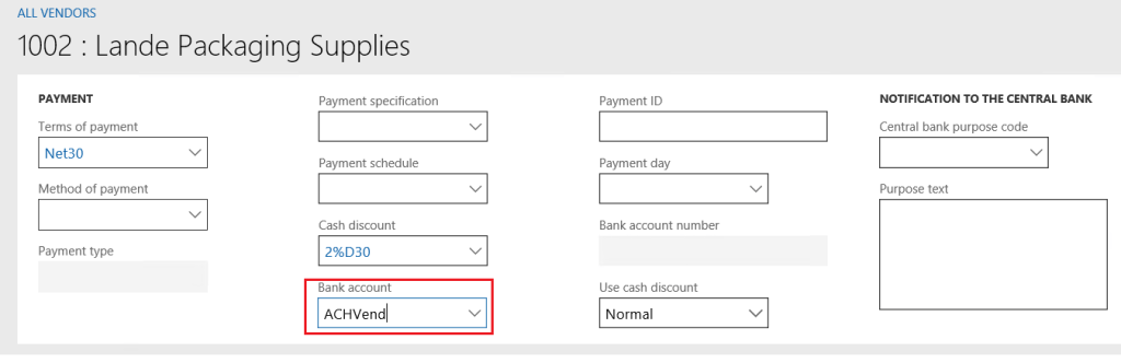 Automated Clearing House (ACH ) Configuration in Dynamics 365 for ...